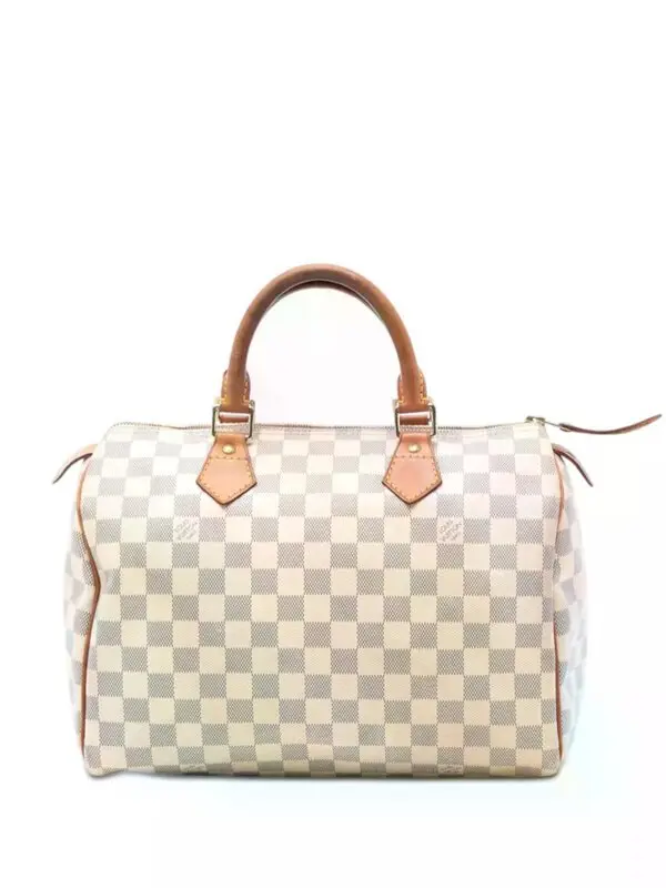 LOUIS VUITTON 2012 Damier Azur Speedy 30 Boston Bag - White
