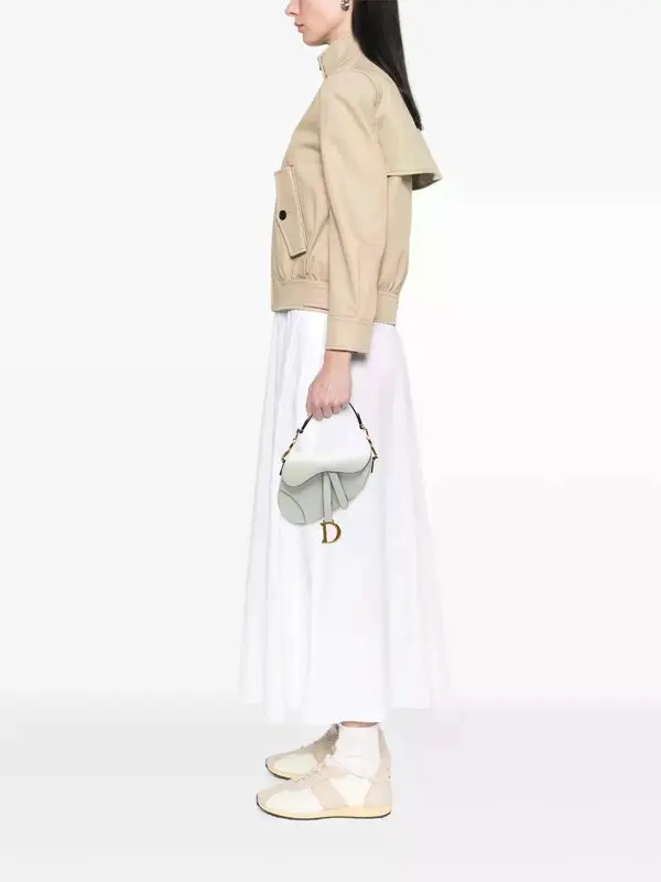 Dior 2020 Mini Grained Calfskin Saddle Satchel - White