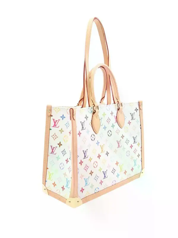 LOUIS VUITTON Murakami Monogram Multicolore Onthego Mm Tote Bag - White