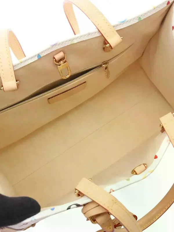 LOUIS VUITTON Murakami Monogram Multicolore Onthego Mm Tote Bag - White