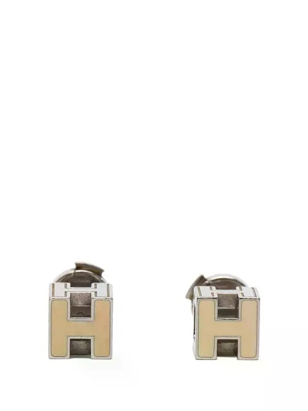 Hermès 2000-2025 Enamel Cage Earrings - Neutrals