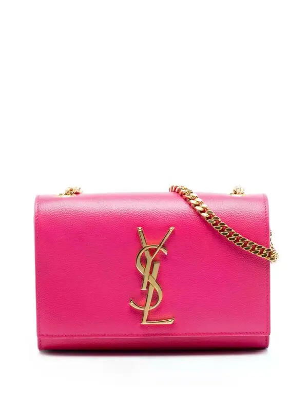 Saint Laurent 2014 Small Grain De Poudre Monogram Kate Crossbody Bag - Pink