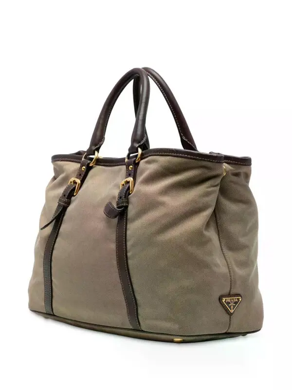 Prada Canvas Canapa Logo Satchel - Brown