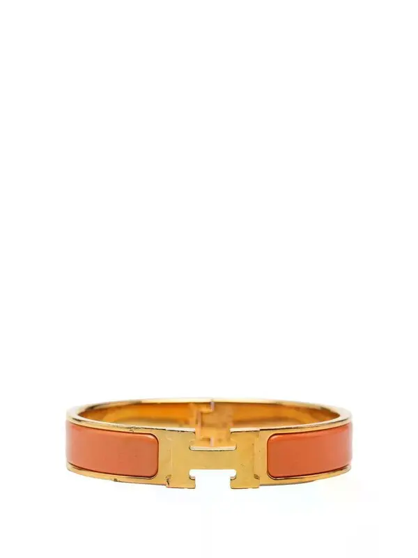 Hermès 20th Century Narrow Enamel Clic H Bracelet Pm - Orange