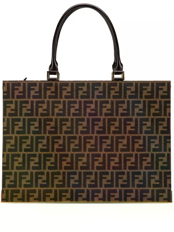 Fendi 2000-2010 Zucca Canvas Tote Bag - Brown