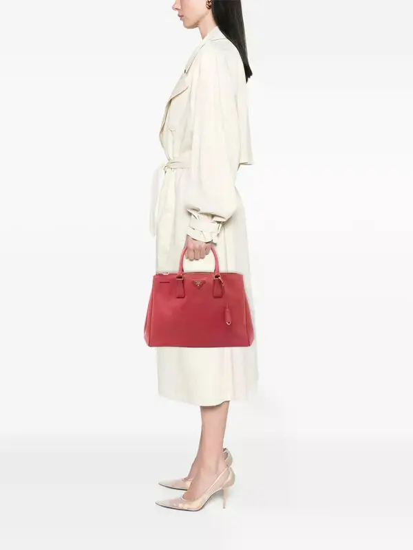 Prada Galleria Double Zip Satchel - Red