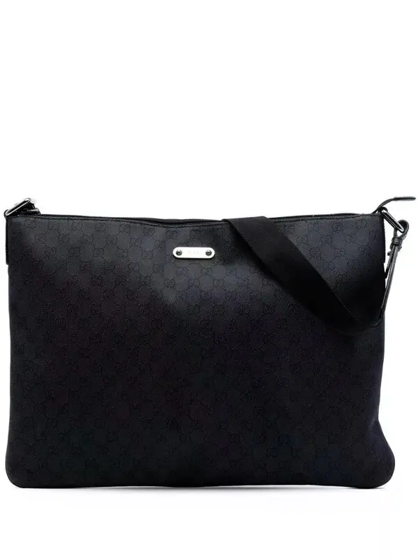 Gucci Gg Denim Crossbody Bag - Black