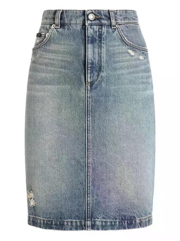 Dolce & Gabbana Distressed Denim Mini Skirt
