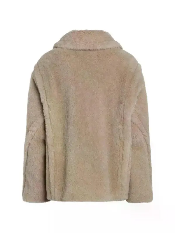 Max Mara Shawl-collar Faux Fur Coat - Neutrals