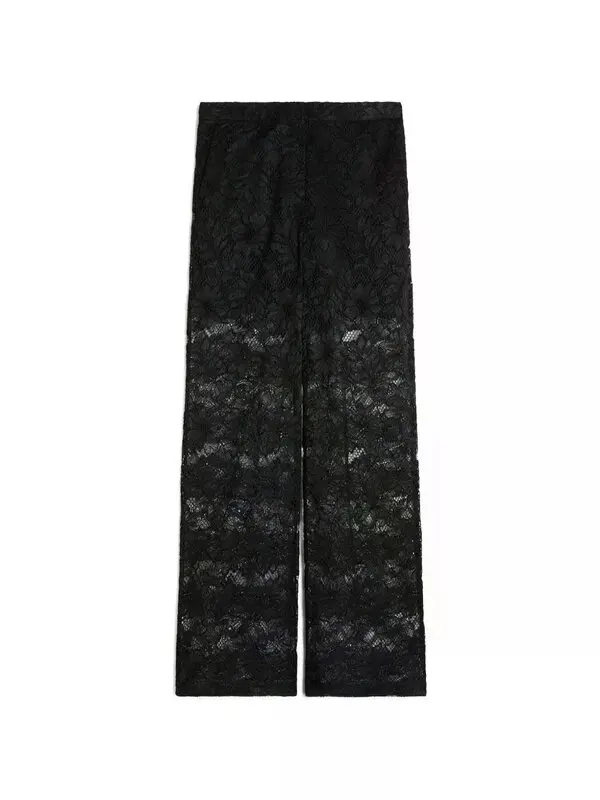 Sportmax Floral-lace Trousers - Black