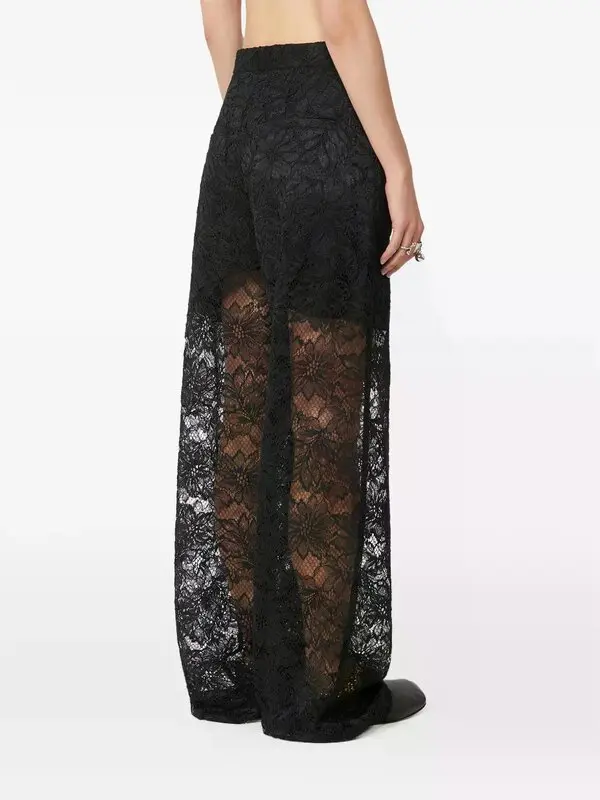Sportmax Floral-lace Trousers - Black