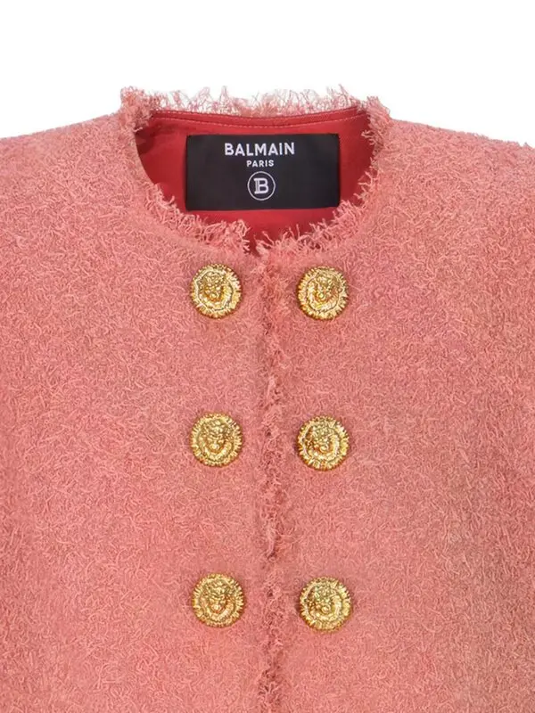 Balmain Buttoned Tweed Jacket - Pink