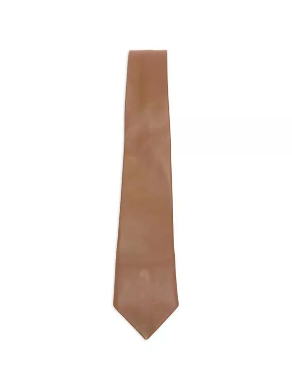 SUNFLOWER Leather Neck Tie - Brown