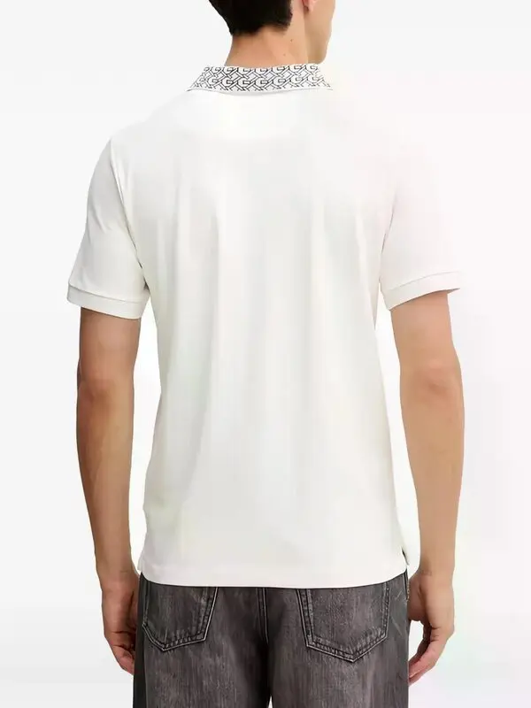 Guess Patterned Collar Logo Polo Shirt