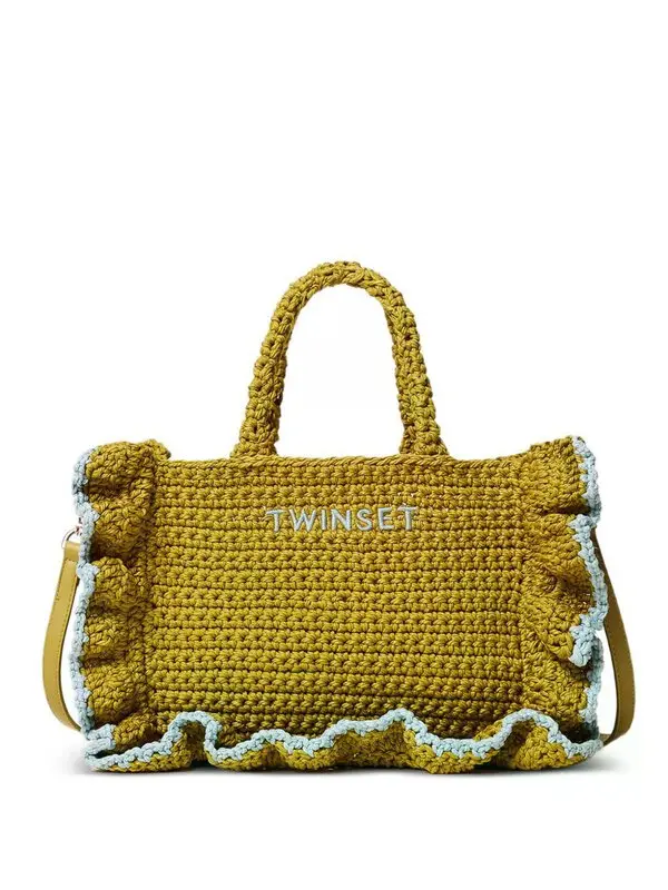 TWINSET Ruffled Tote Bag - Green