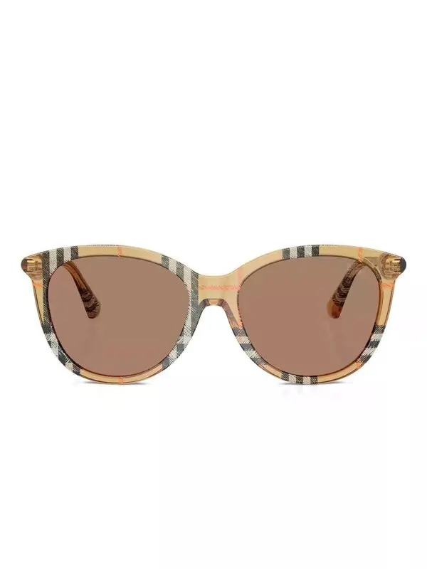 Burberry Check-pattern Sunglasses - Brown