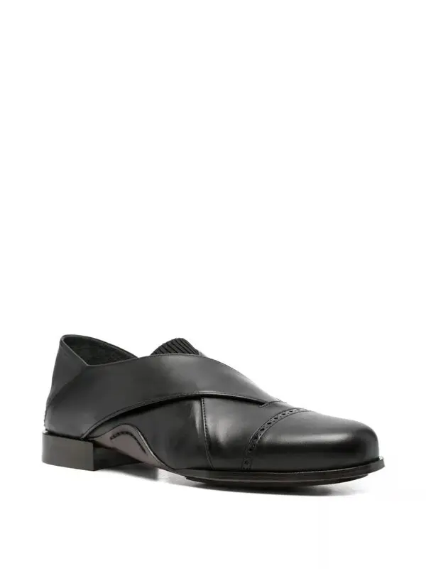 NULLUS Cap Toe Criss-cross Loafers