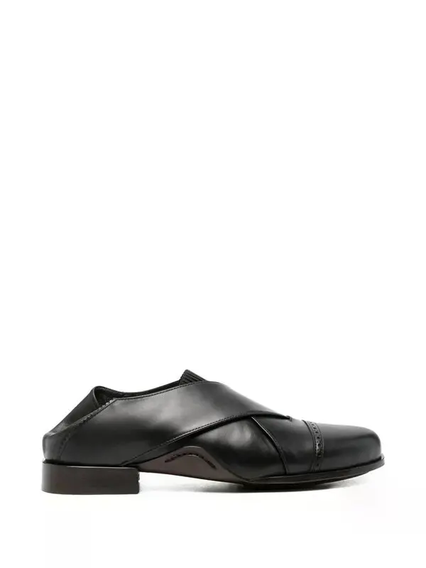 NULLUS Cap Toe Criss-cross Loafers