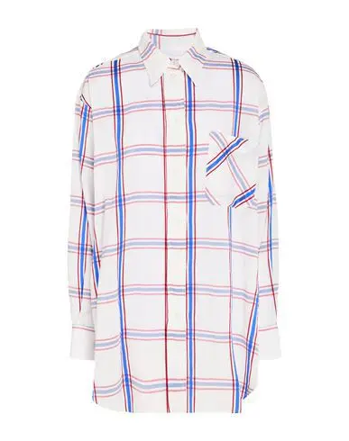 OTTOD'AME Tartan Patterned Oversized Shirt - White
