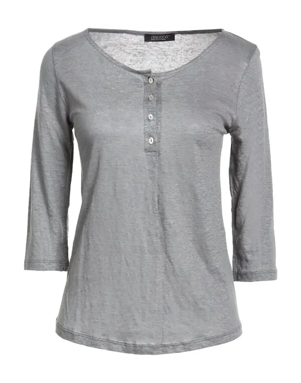 ARAGONA Henley Linen T-shirt