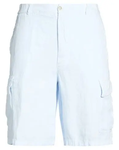 120% Lino Linen Cargo Shorts - Blue