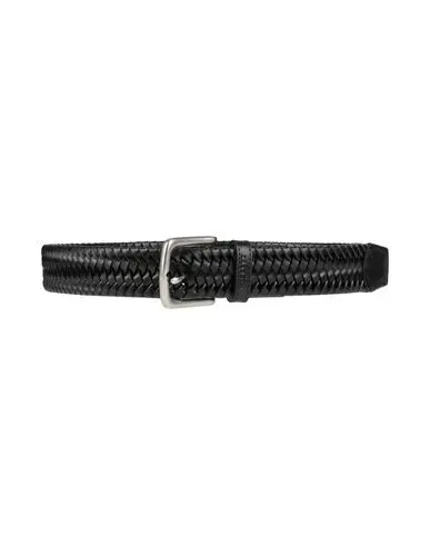 HACKETT Leather Belt With Logo - Black