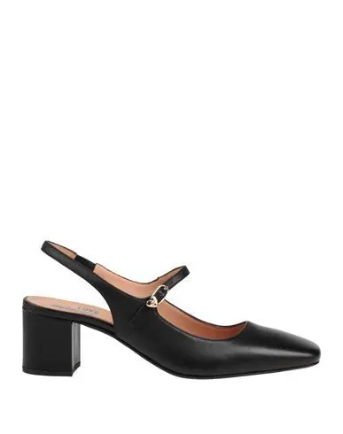 Moschino Leather Slingback Pumps - Black