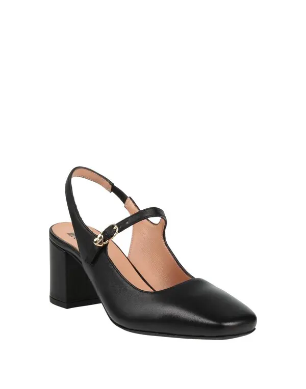 Moschino Leather Slingback Pumps - Black