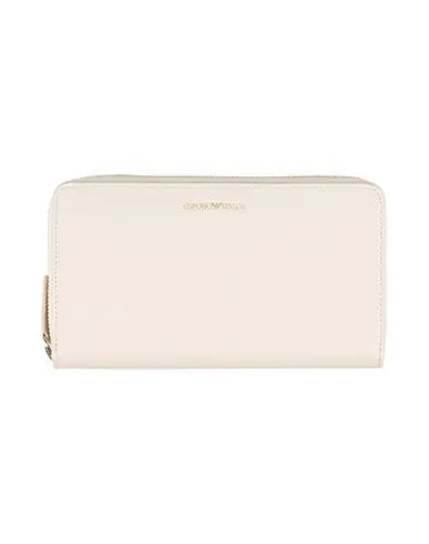 Emporio Armani Wallet Cream Cow Leather - White