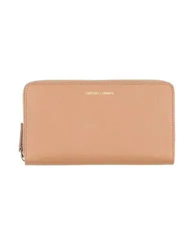 Emporio Armani Wallet Lambskin, Cow Leather, Polyurethane - Beige