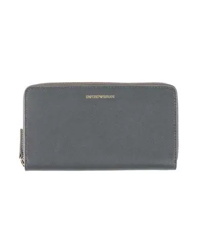 Emporio Armani Wallet Lambskin, Cow Leather, Polyurethane - Grey