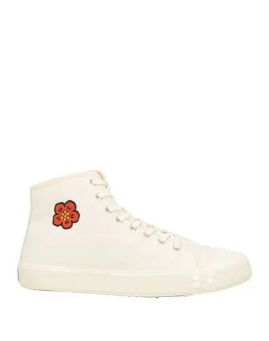 Kenzo High-top Sneakers With Embroidered Detailing - Ivory