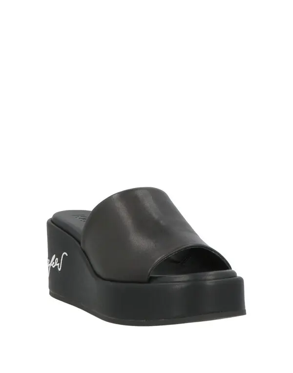 Karl Lagerfeld Leather Slide Sandals