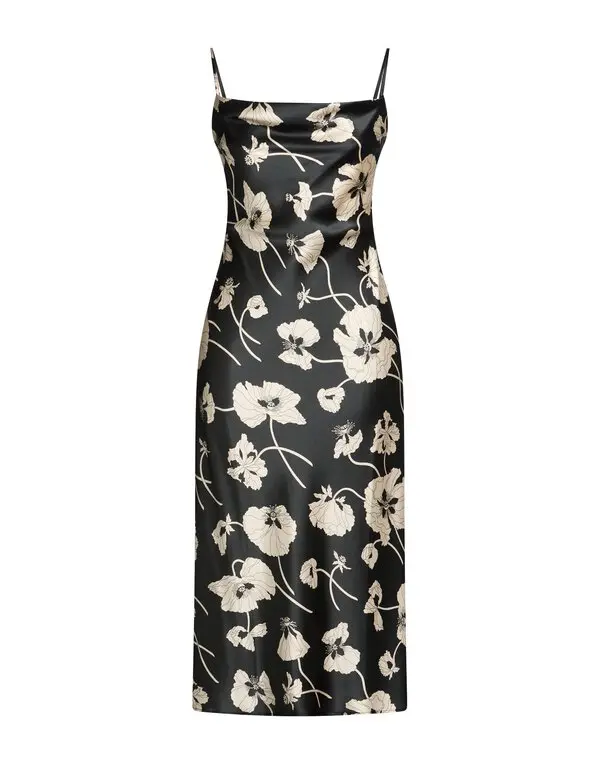 REALLY WILD Silk Floral Print Midi Dress