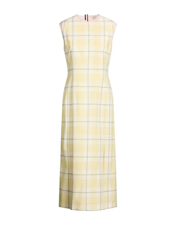 Thom Browne Midi Dress Checked Wool - Yellow