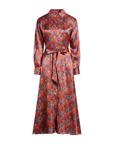 REALLY WILD Silk Paisley Print Midi Shirt Dress