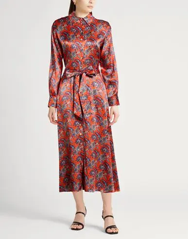 REALLY WILD Silk Paisley Print Midi Shirt Dress