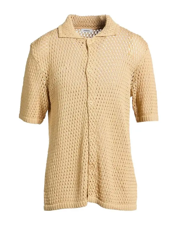 Sandro Shirt Size Cotton - Sand