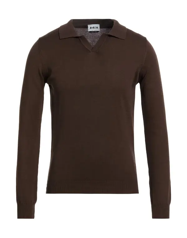 BERNA Knitted V-neck Cotton Sweater