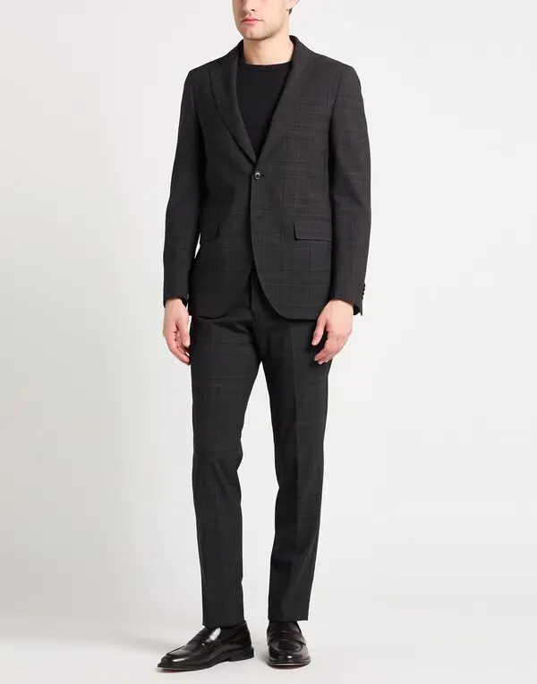 TOMBOLINI Suit Size Virgin Wool, Elastane - Black