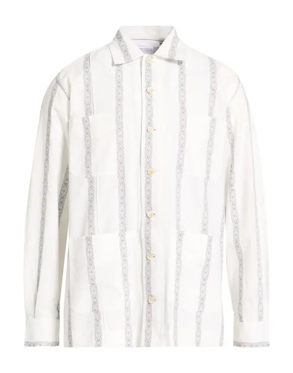 Brunello Cucinelli Cotton Jacquard Striped Overshirt