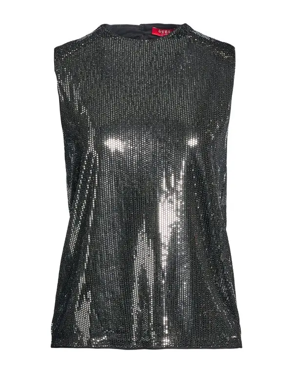 Guess Top In Polyester, Elastane, And Metallic Fiber - Black