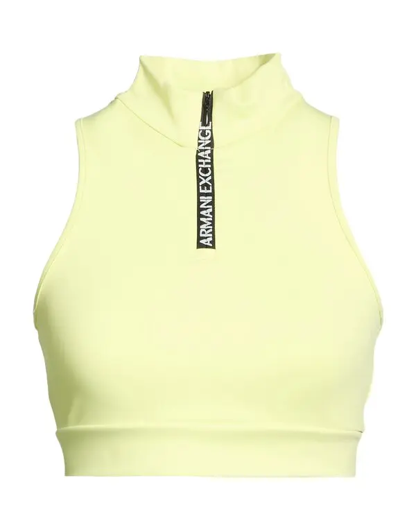 Armani Exchange Sleeveless High Neck Half-zip Sports Top - Green