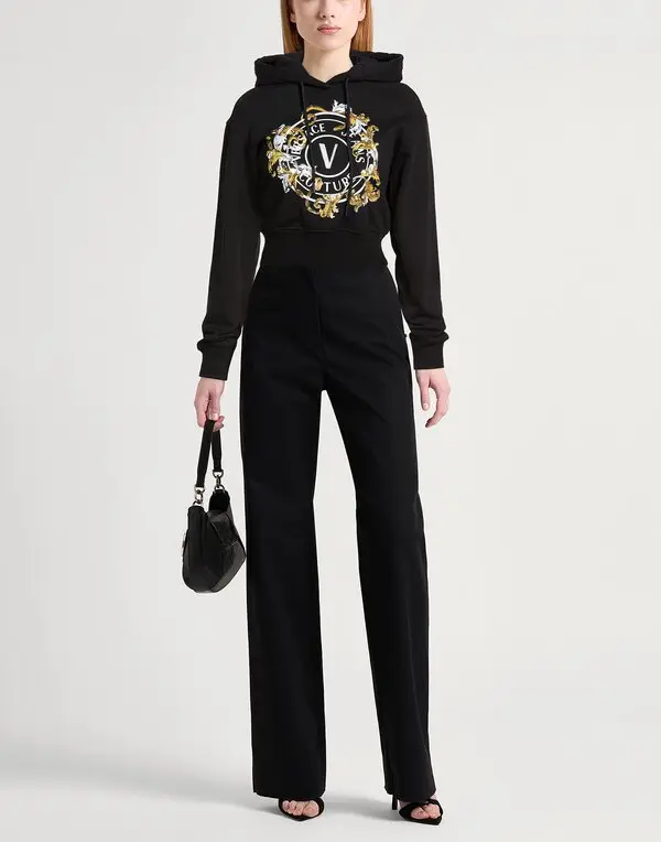 Versace Cotton Cropped Sweatshirt - Black