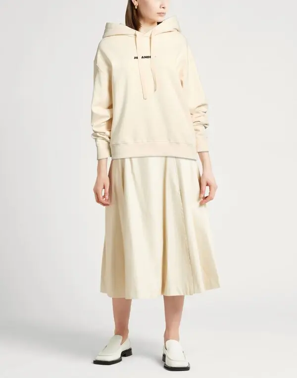 JIL SANDER Cotton Fleece Sweatshirt - Beige