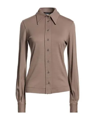 Fabiana Filippi Light Silk Jersey Shirt With Ecobrass Detail - Brown