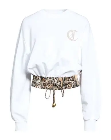 Just Cavalli Cotton Sweatshirt With Embellishments - White