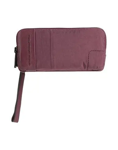 PIQUADRO Clutch With Leather Trims - Purple
