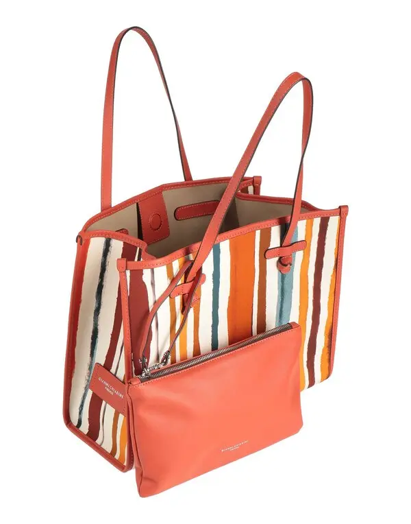 GIANNI CHIARINI Marcella Club Striped Twill Tote - Red