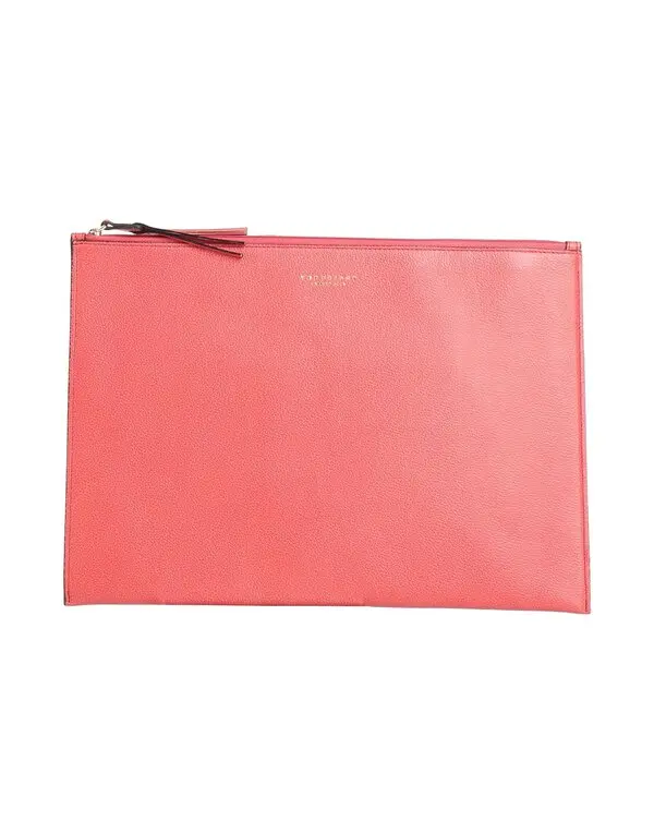 THE BRIDGE Large Pebbled Leather Clutch - Red